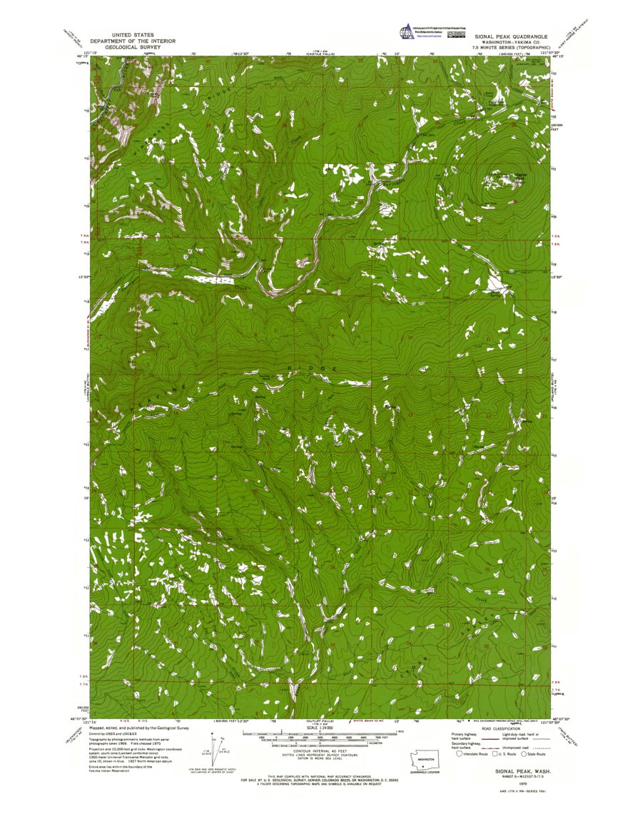 WA-Signal Peak: Authoritative US Topos 1970 Map by Western Michigan ...