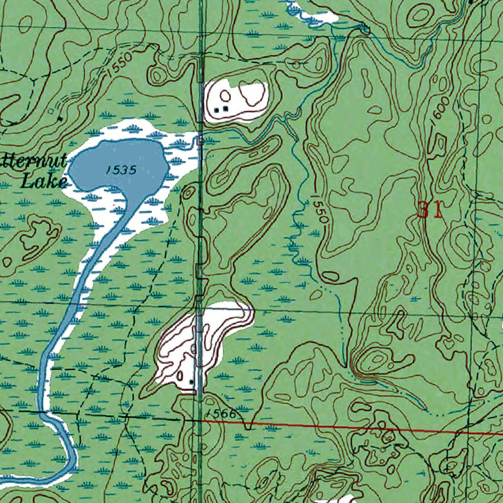 WI-Butternut: Authoritative US Topos 1984 Map by Western Michigan ...