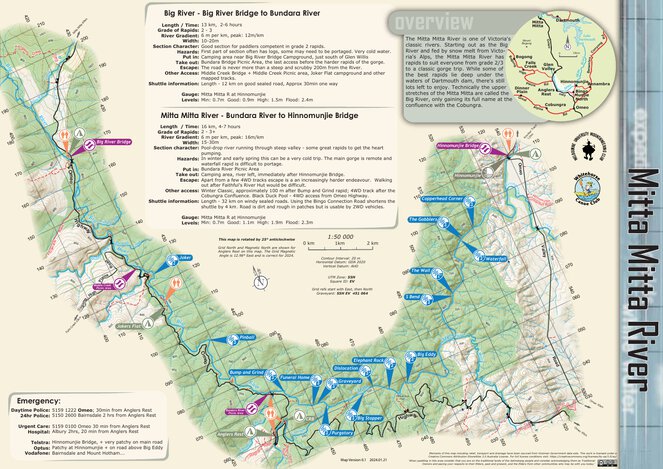 Mitta Mitta River - Whitewater Kayaking Map by WHCC and MUMC | Avenza Maps