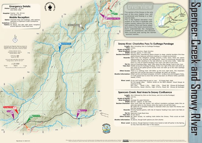 Upper Snowy and Spencers Creek - Whitewater Kayaking Map by WHCC and ...