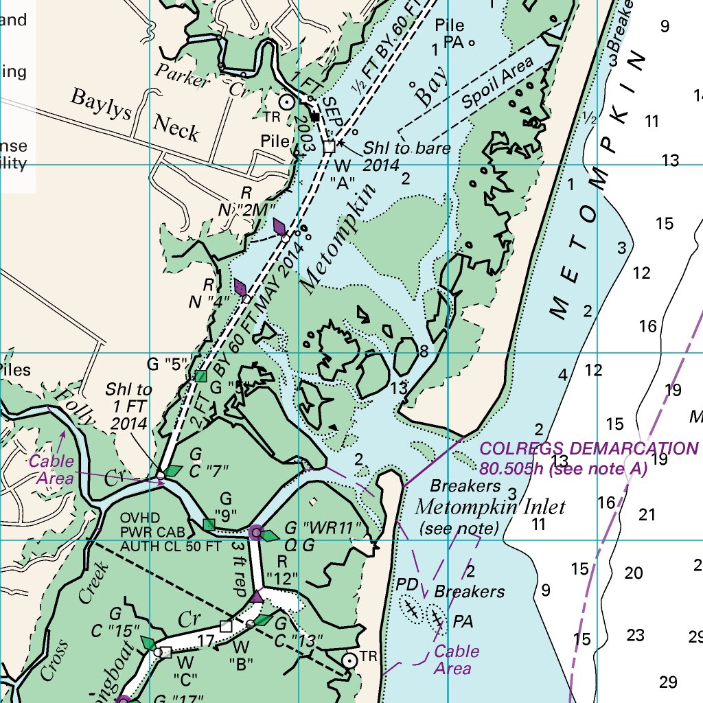 Quinby Inlet to Metompkin Inlet Map by Williams & Heintz Map ...