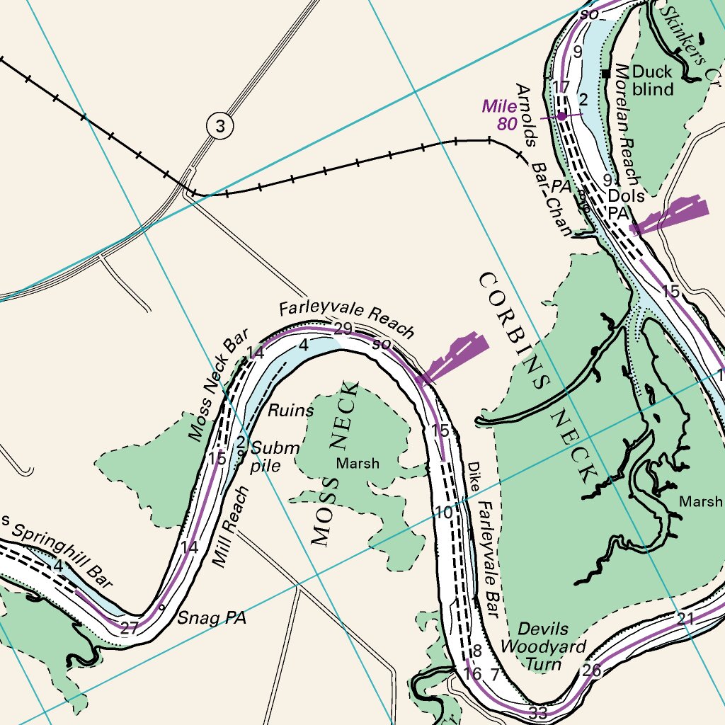 Rappahannock River: Horse Head Point to Fredericksburg Map by Williams ...