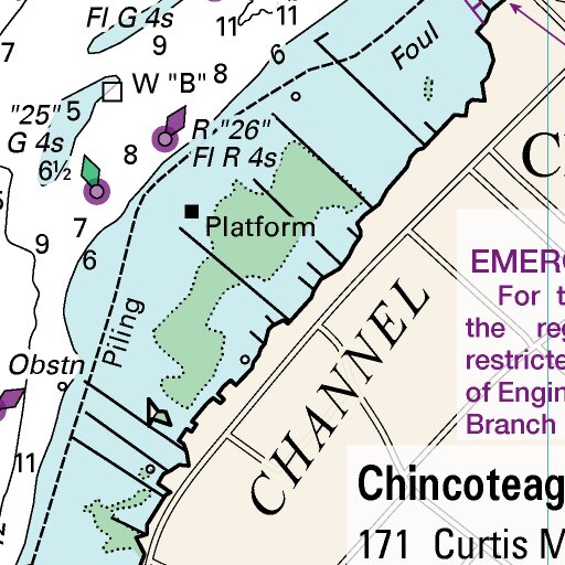 W&H Chart 18B Chincoteague Island Map by Williams & Heintz Map ...