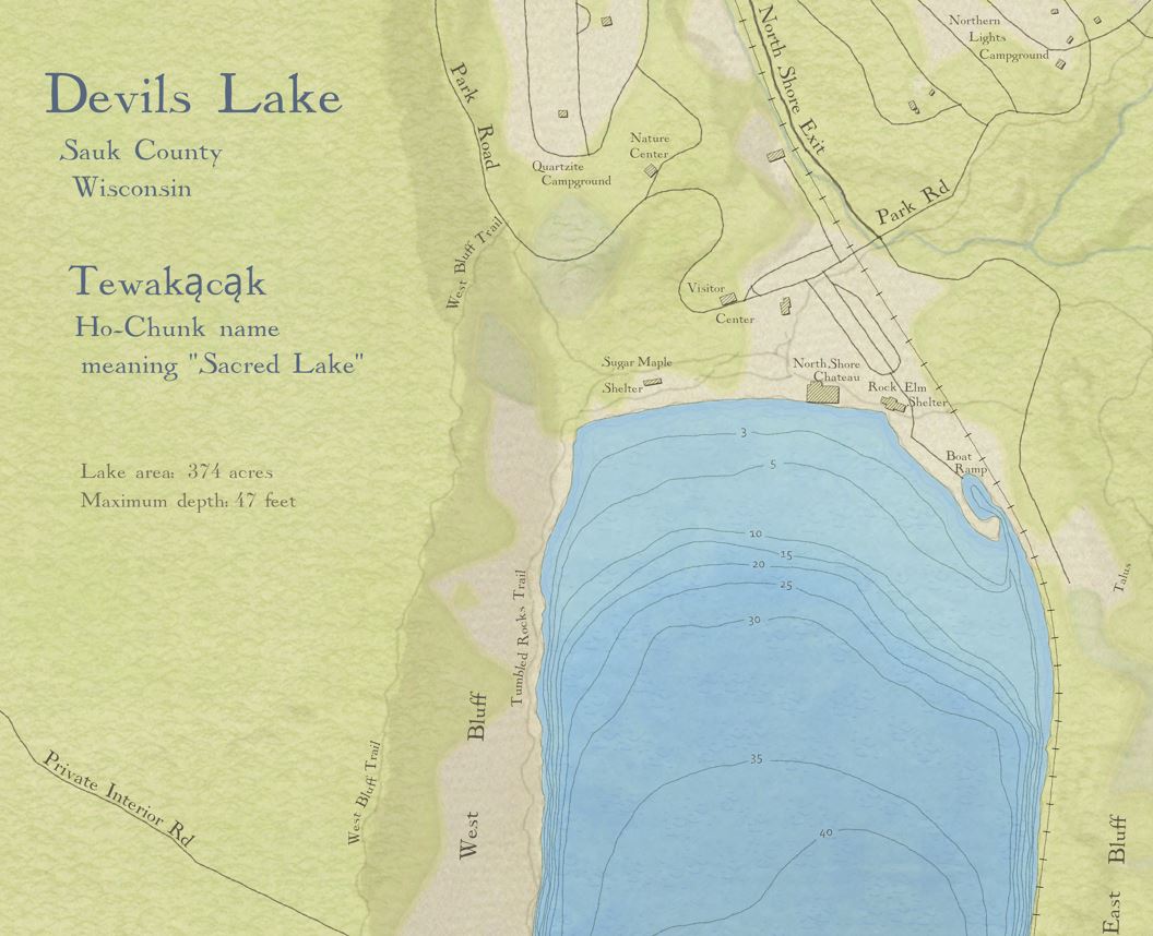 Devils Lake, Sauk County, Wisconsin Map by WisCartography | Avenza Maps