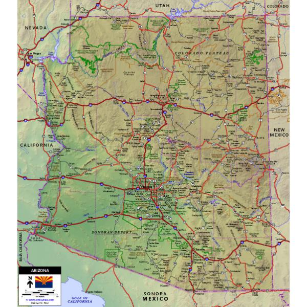 Arizona Highway Map by World Sites Atlas | Avenza Maps