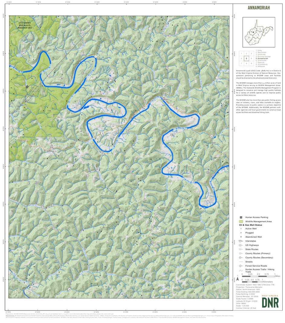 Annamoriah Quad Topo - WVDNR Map by WV Division of Natural Resources ...