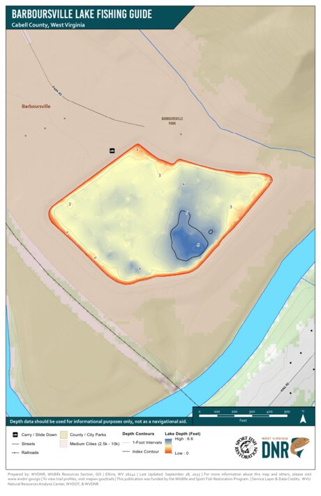 Barboursville Lake Fishing Guide Map by WV Division of Natural ...