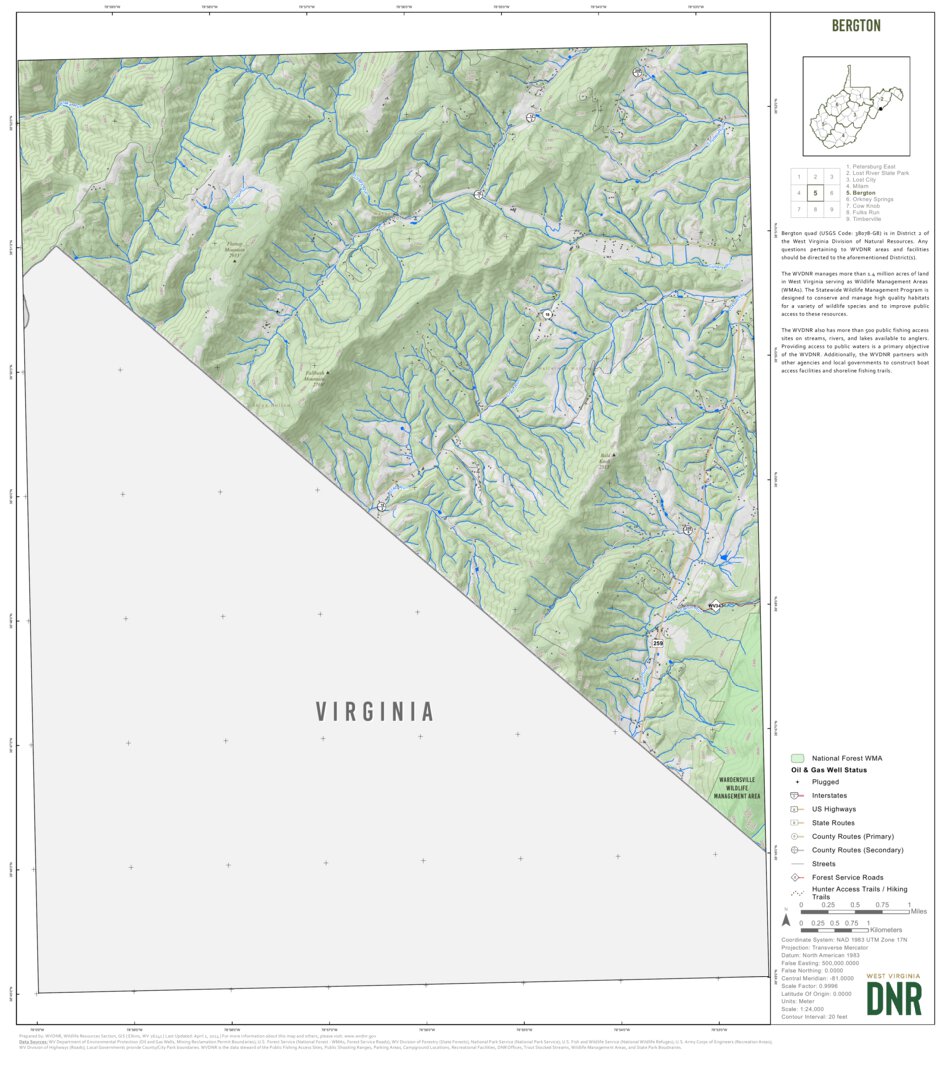 Bergton Quad Topo - WVDNR Map by WV Division of Natural Resources ...