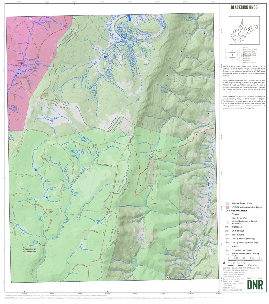 Blackbird Knob Quad Topo - WVDNR Map by WV Division of Natural ...