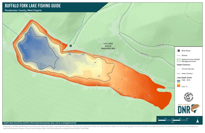 Buffalo Fork Lake Fishing Guide Map by WV Division of Natural Resources ...