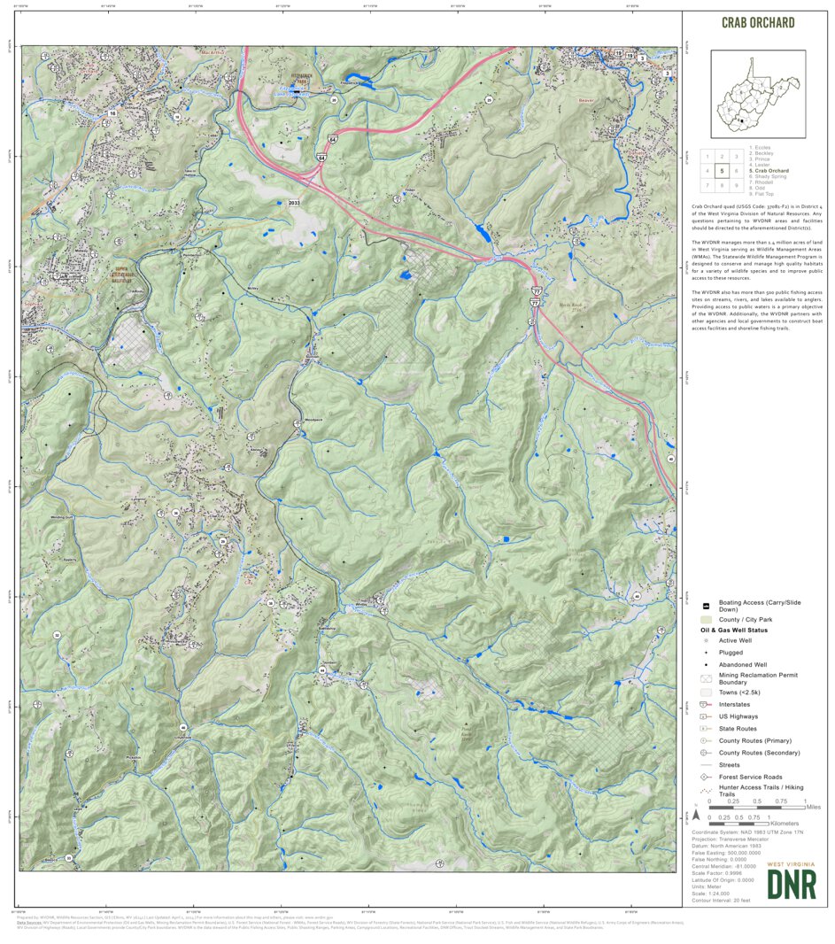 Crab Orchard Quad Topo - WVDNR Map by WV Division of Natural Resources ...