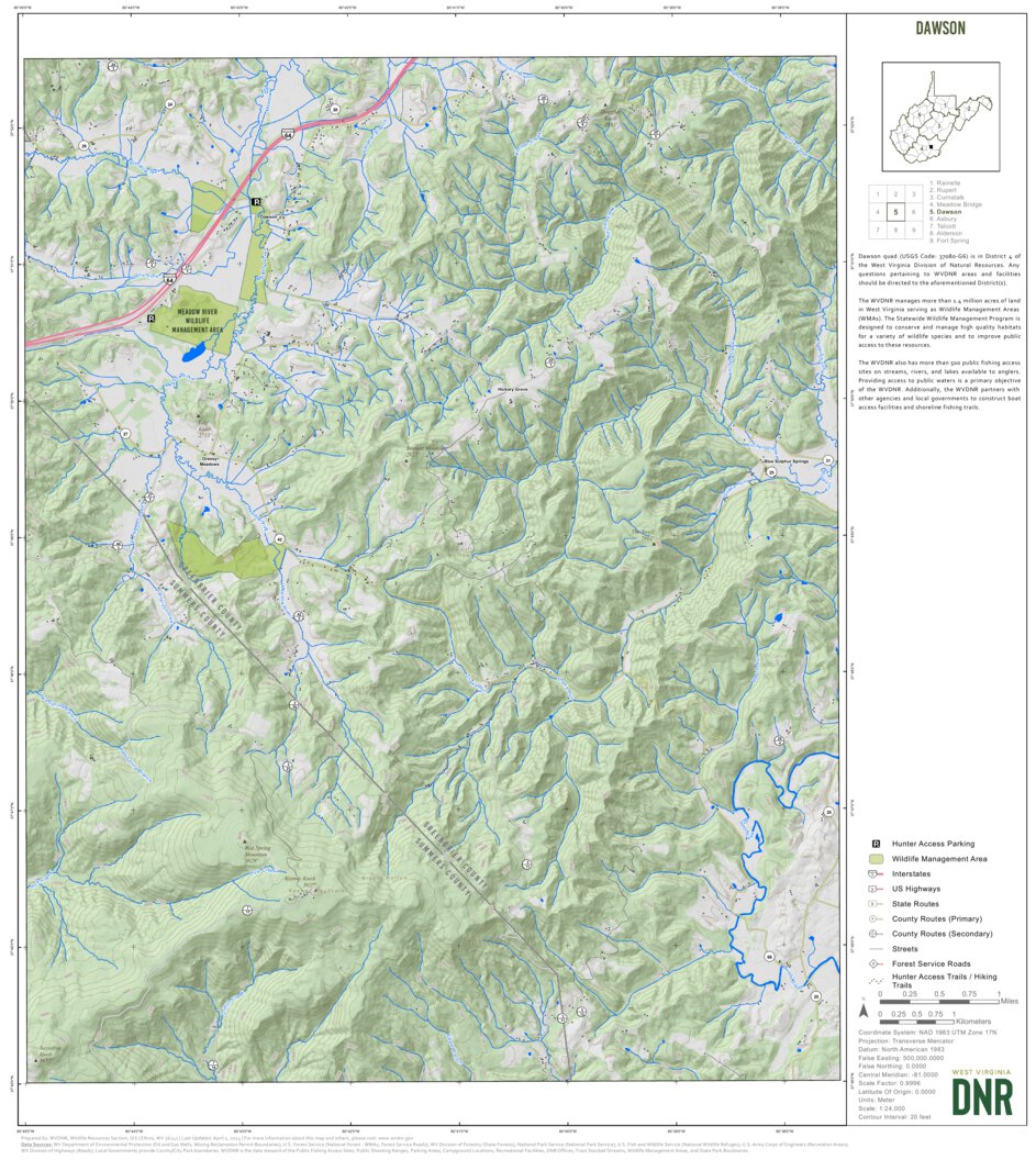 Dawson Quad Topo - WVDNR Map by WV Division of Natural Resources ...