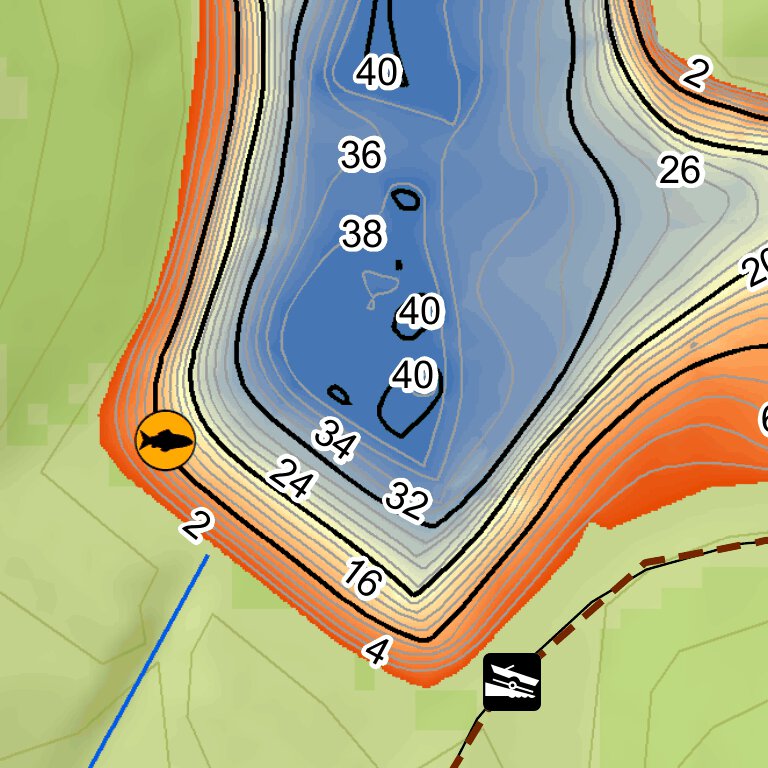 Dents Run Lake Fishing Guide Map by WV Division of Natural Resources ...