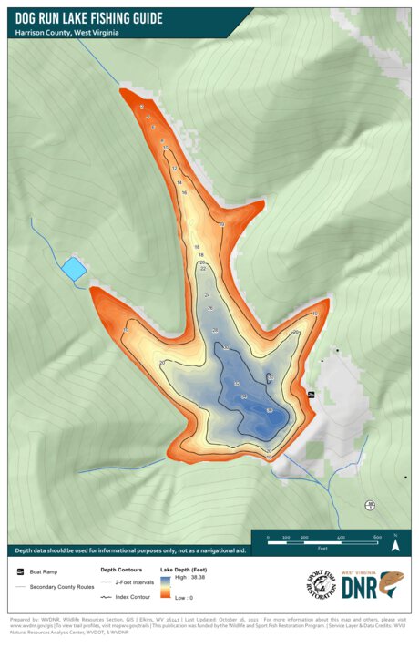 Dog Run Lake Fishing Guide Map by WV Division of Natural Resources ...