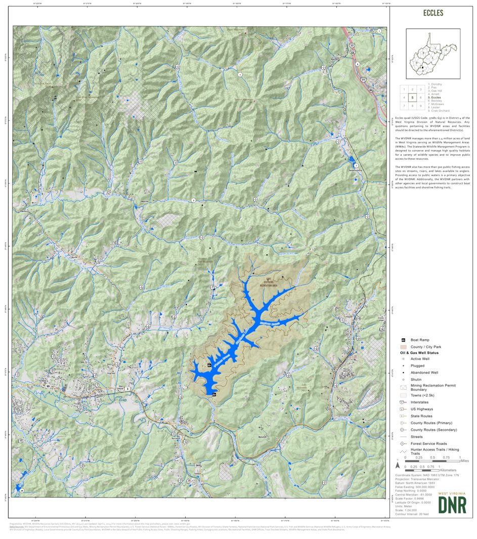 Eccles Quad Topo - WVDNR Map by WV Division of Natural Resources ...