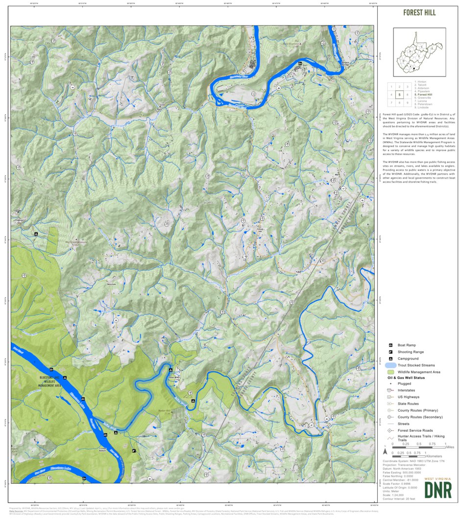 Forest Hill Quad Topo - WVDNR Map by WV Division of Natural Resources ...