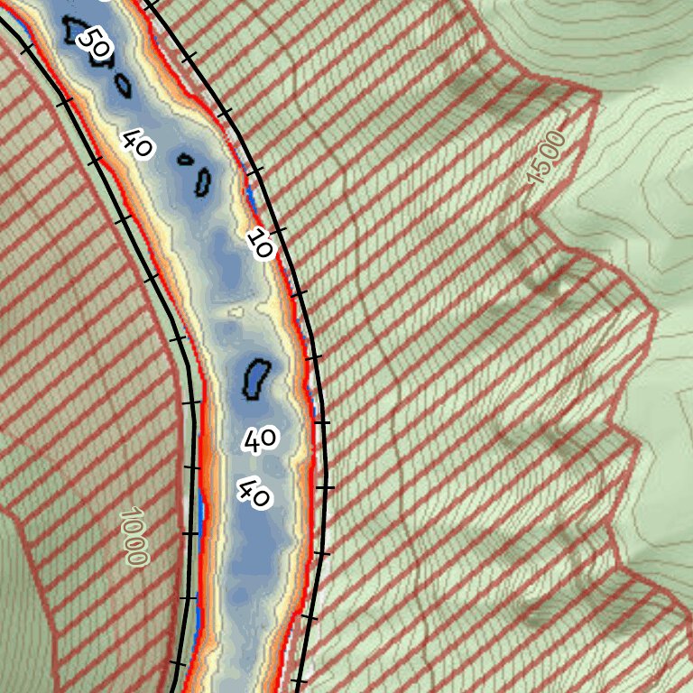 Hawks Nest Lake Fishing Guide (Small) Map by WV Division of Natural ...