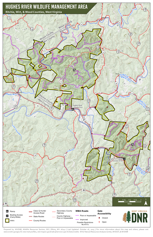 Hughes River Wildlife Management Area Map by WV Division of Natural ...