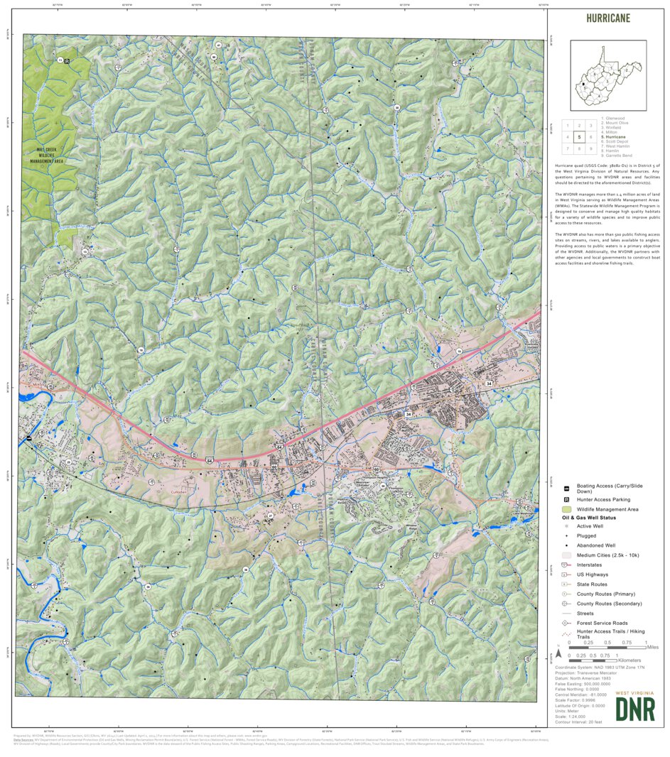 Hurricane Quad Topo - WVDNR Map by WV Division of Natural Resources ...