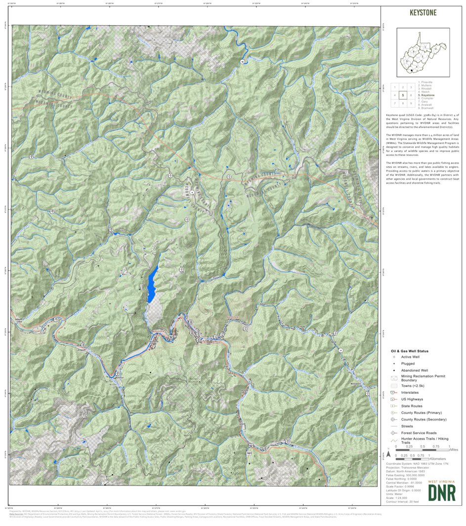 Keystone Quad Topo - WVDNR Map by WV Division of Natural Resources ...
