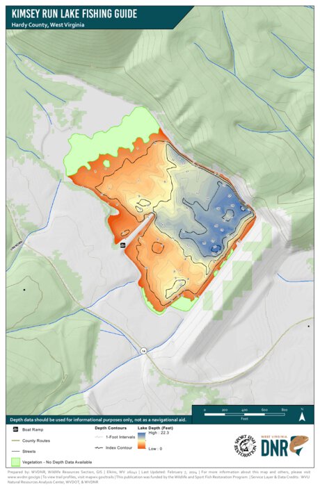 Kimsey Run Lake Fishing Guide Map by WV Division of Natural Resources ...