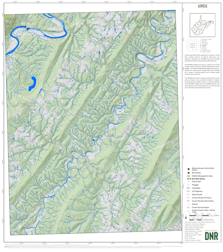 Levels Quad Topo - WVDNR Map by WV Division of Natural Resources ...