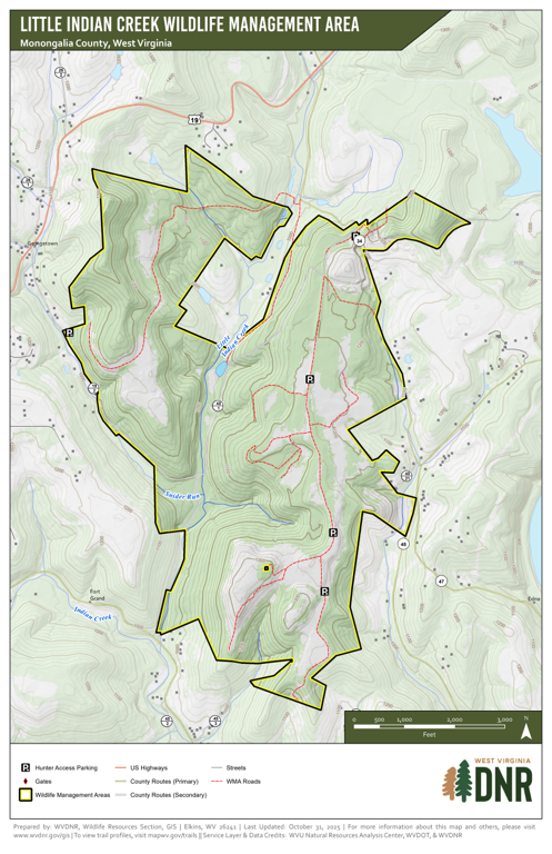Little Indian Creek Wildlife Management Area Map by WV Division of ...