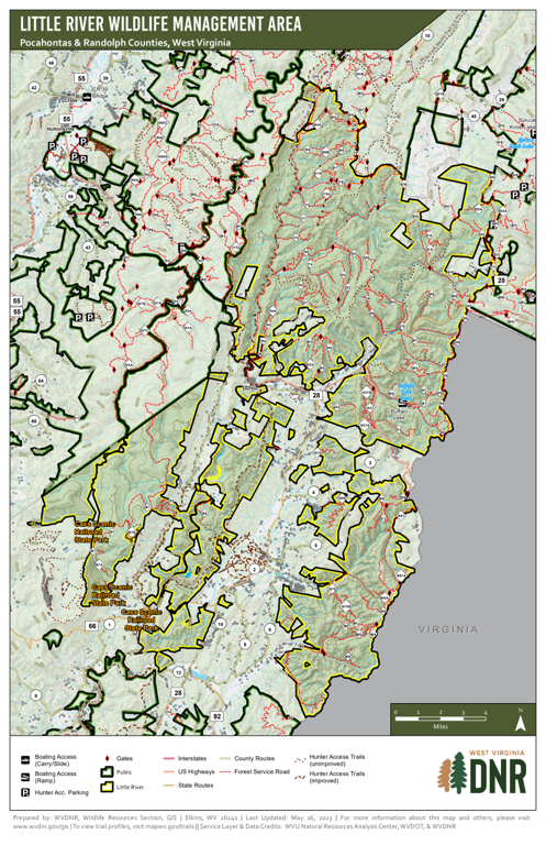 Little River Wildlife Management Area Map by WV Division of Natural ...