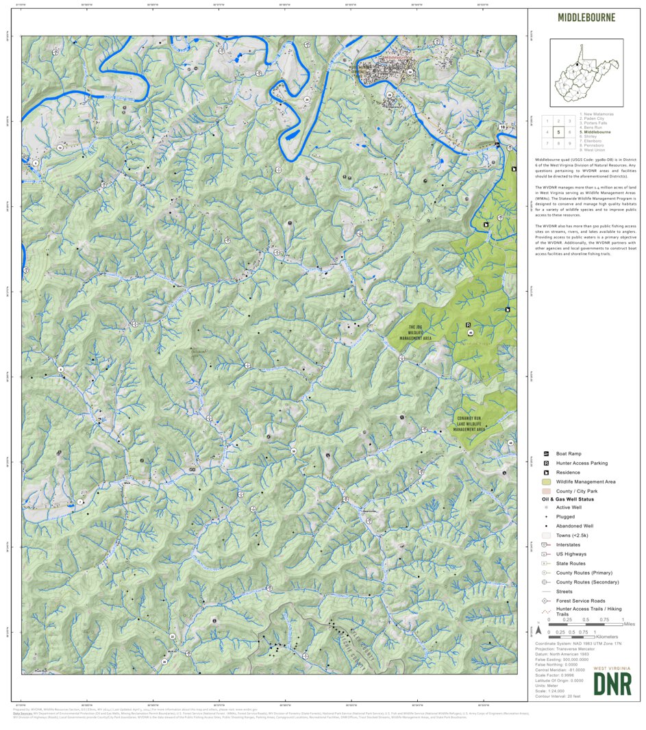 Middlebourne Quad Topo - WVDNR Map by WV Division of Natural Resources ...