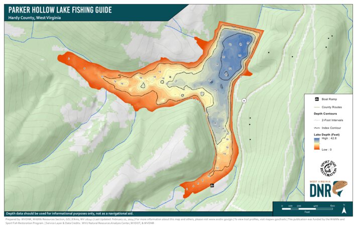 Parker Hollow Lake Fishing Guide Map by WV Division of Natural ...