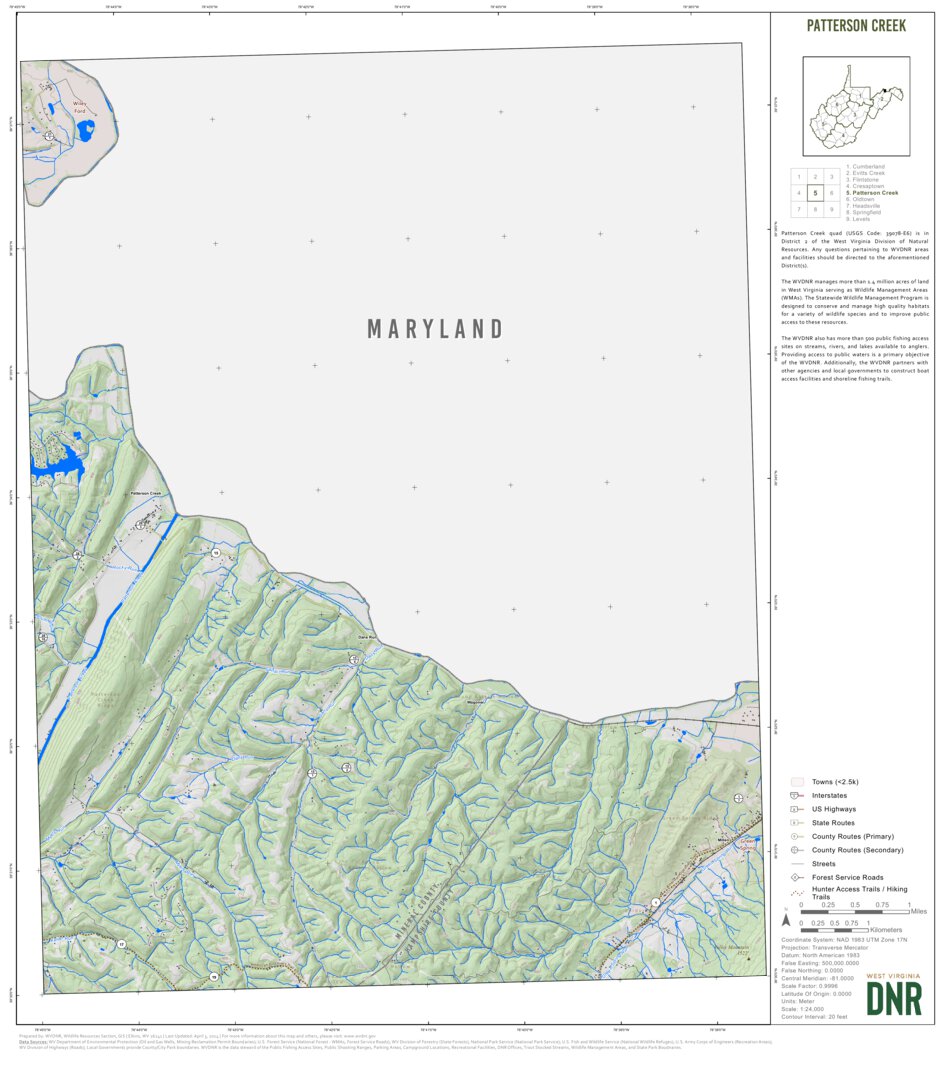 Patterson Creek Quad Topo - WVDNR Map by WV Division of Natural ...