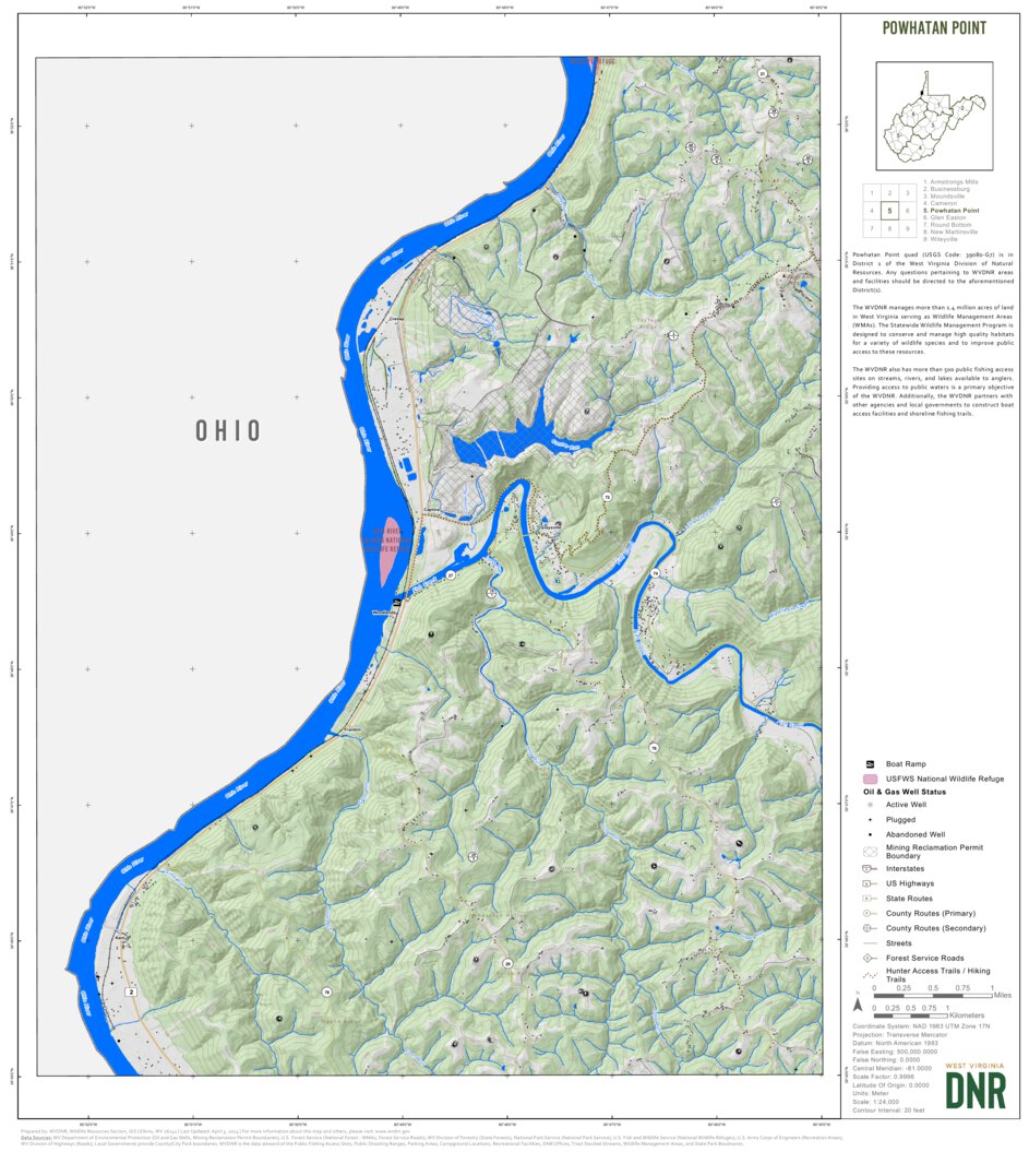 Powhatan Point Quad Topo - WVDNR Map by WV Division of Natural ...