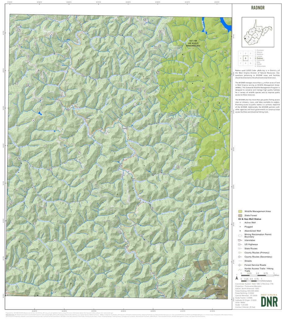 Radnor Quad Topo - WVDNR Map by WV Division of Natural Resources ...