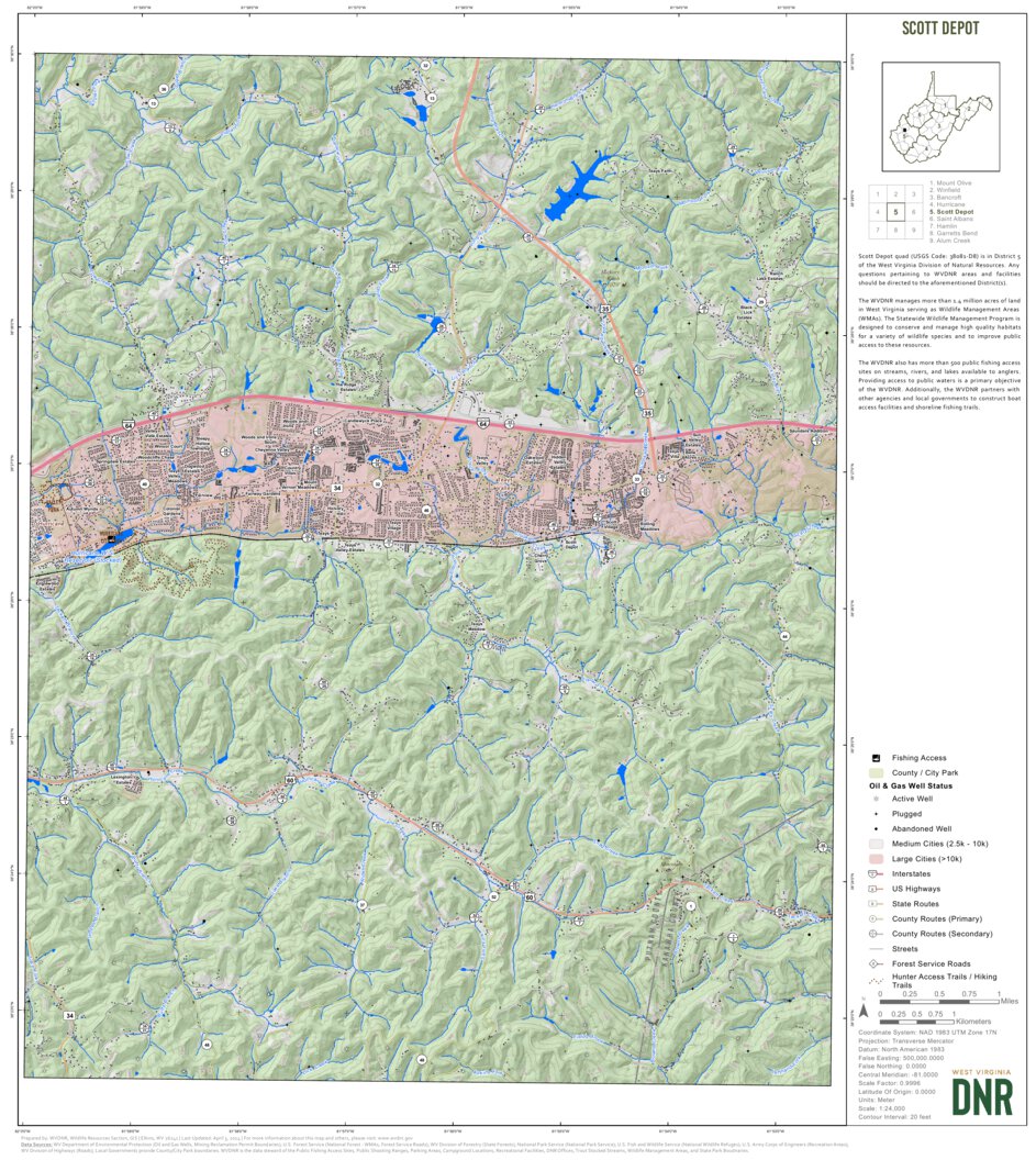 Scott Depot Quad Topo - WVDNR Map by WV Division of Natural Resources ...