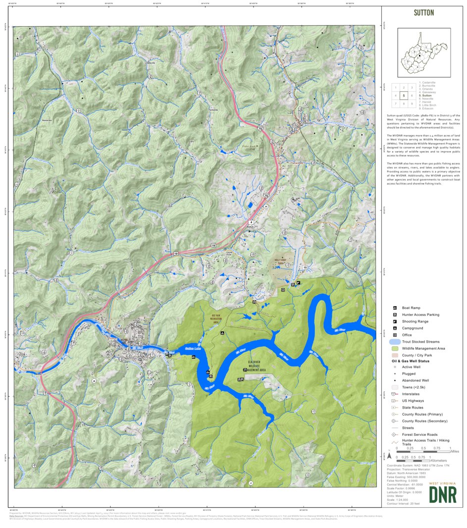 Sutton Quad Topo - WVDNR Map by WV Division of Natural Resources ...
