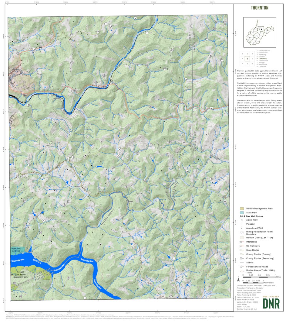 Thornton Quad Topo - WVDNR Map by WV Division of Natural Resources ...