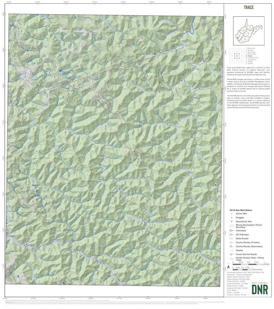 Trace Quad Topo - WVDNR Map by WV Division of Natural Resources ...