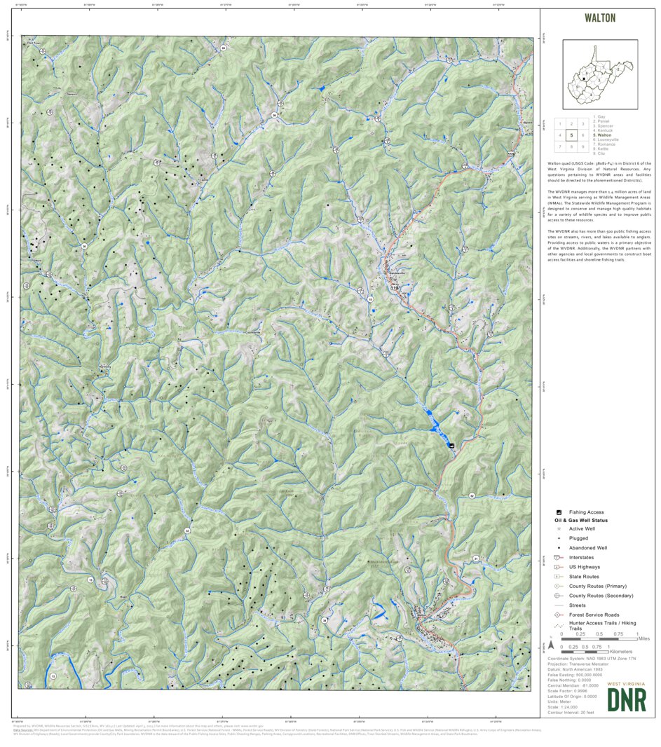 Walton Quad Topo - WVDNR Map by WV Division of Natural Resources ...