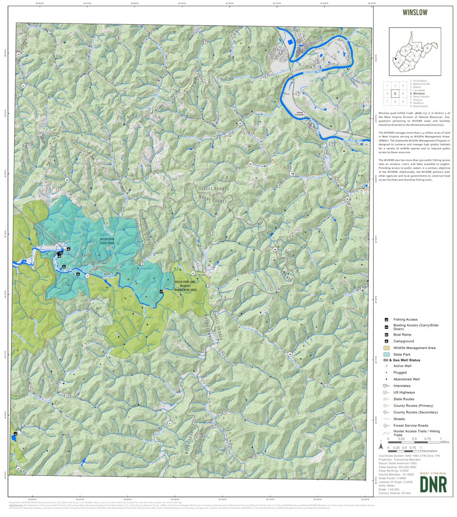 Winslow Quad Topo - WVDNR Map by WV Division of Natural Resources ...