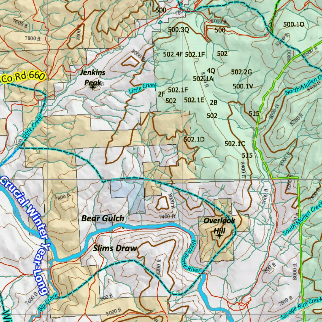 Wy Bighorn Unit 21 Concentrations and Land Ownership Map by Wyoming ...