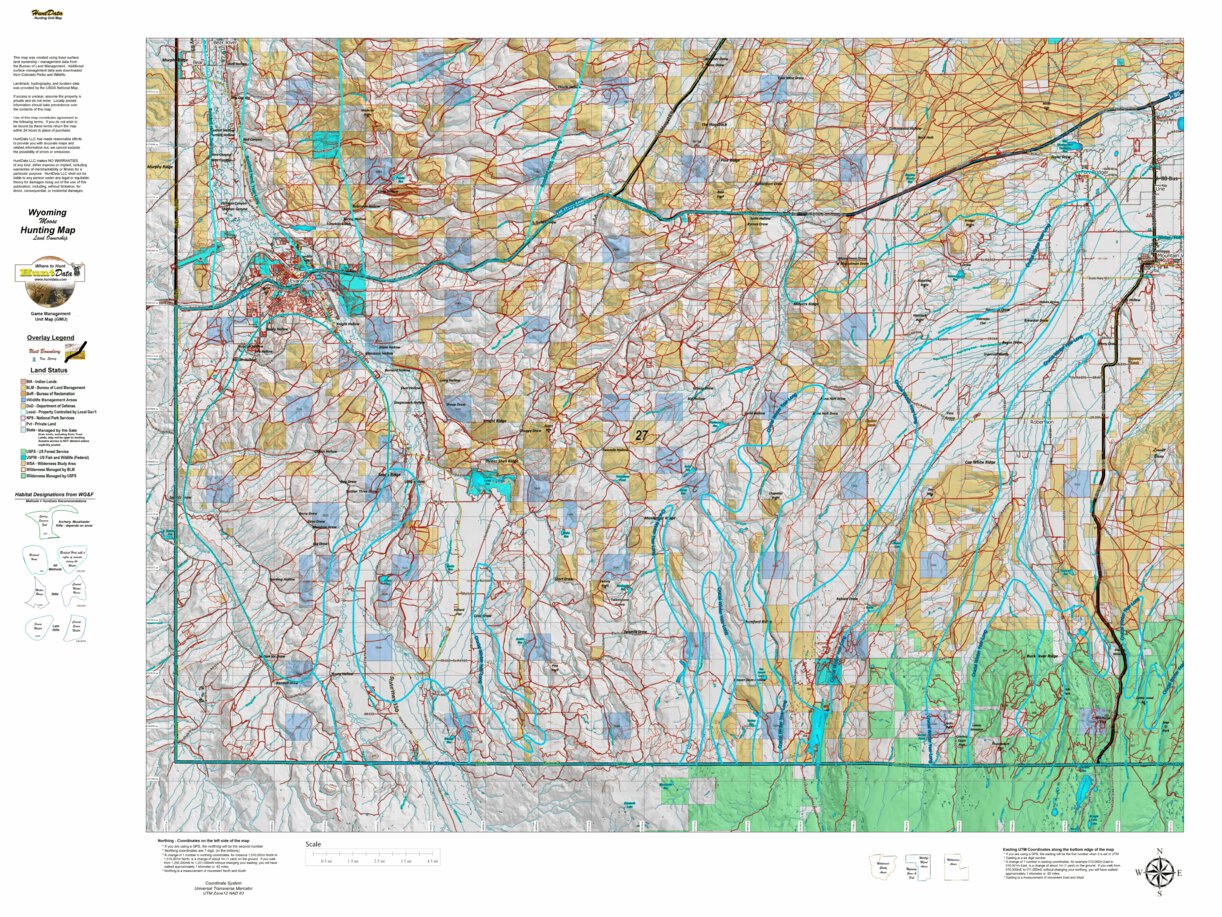 Wy Moose 27 Hybrid Hunting Map by Wyoming HuntData LLC | Avenza Maps