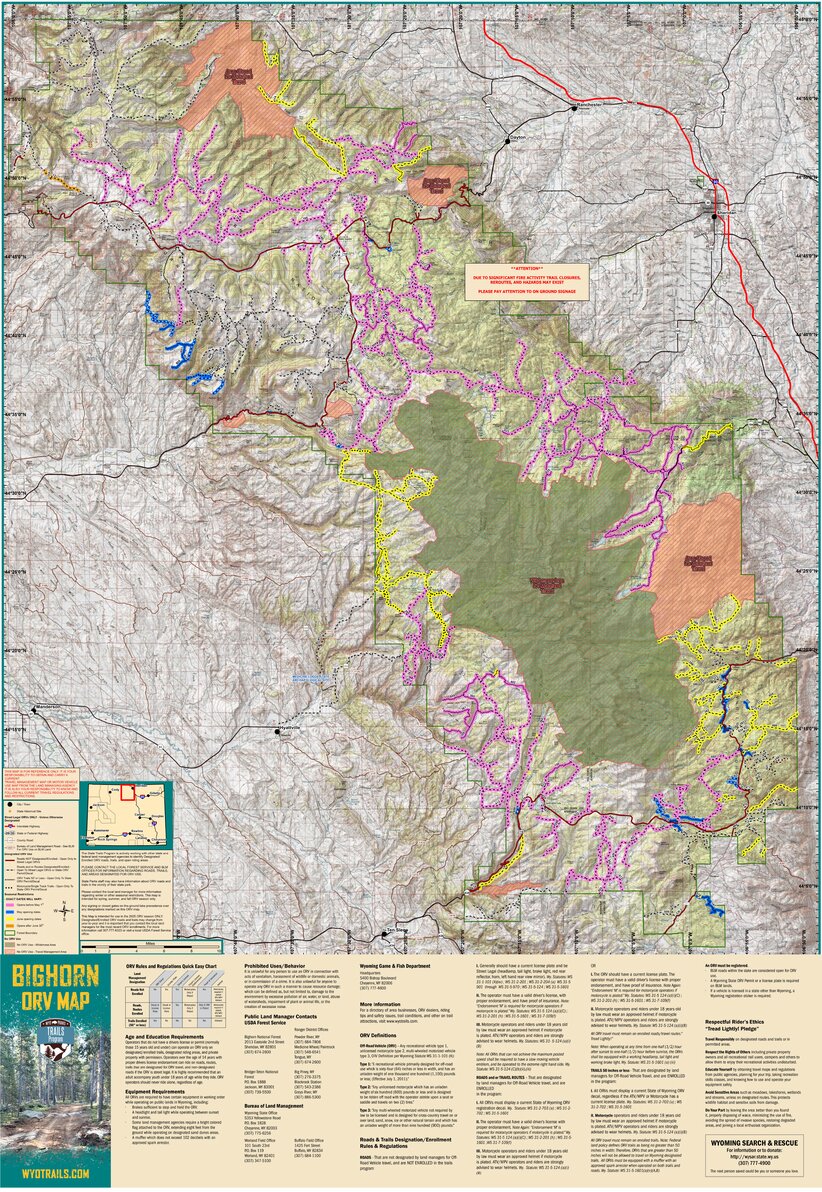 Bighorns - 2025 ORV - GeoPDF Map by Wyoming State Parks | Avenza Maps