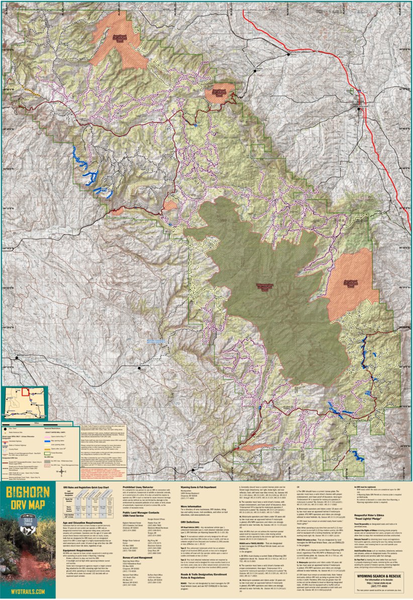 Bighorns Map by Wyoming State Parks | Avenza Maps