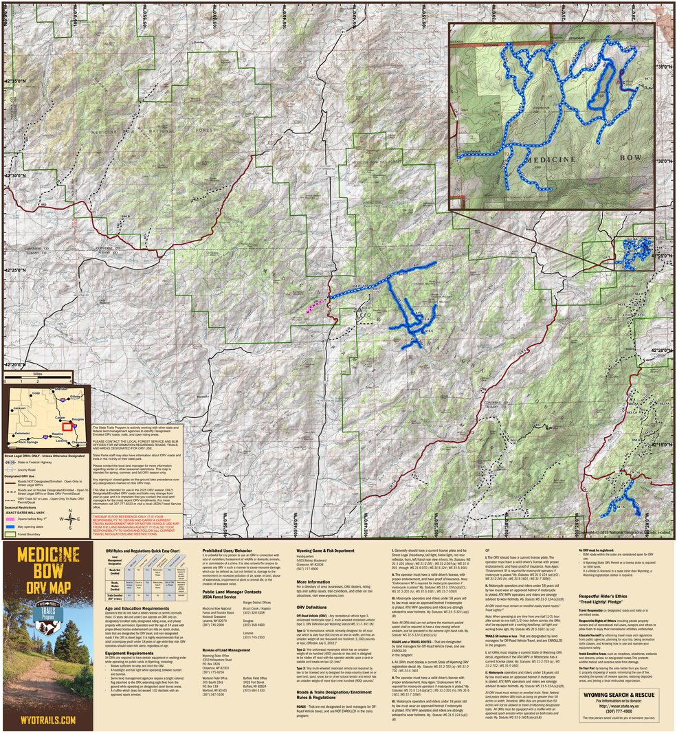 Medicine Bow - Laramie Range - 2025 ORV - GeoPDF Map by Wyoming State ...
