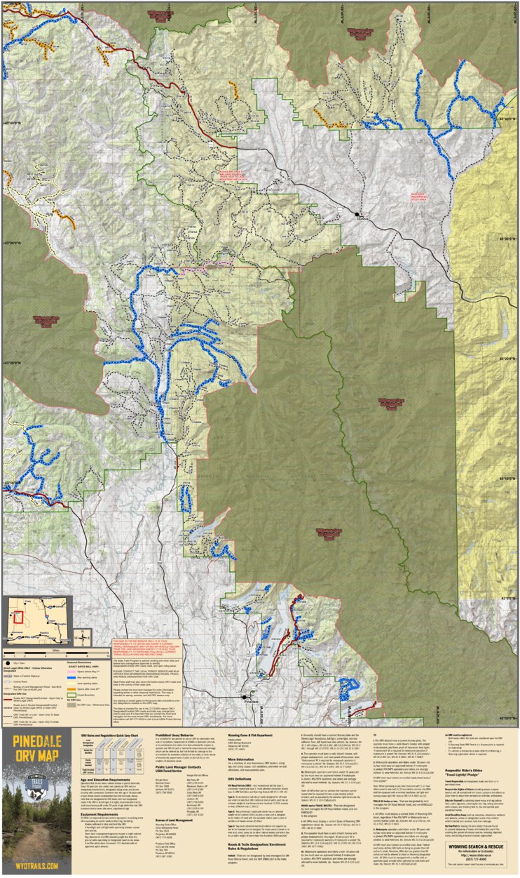 Pinedale/Dubios Map by Wyoming State Parks | Avenza Maps
