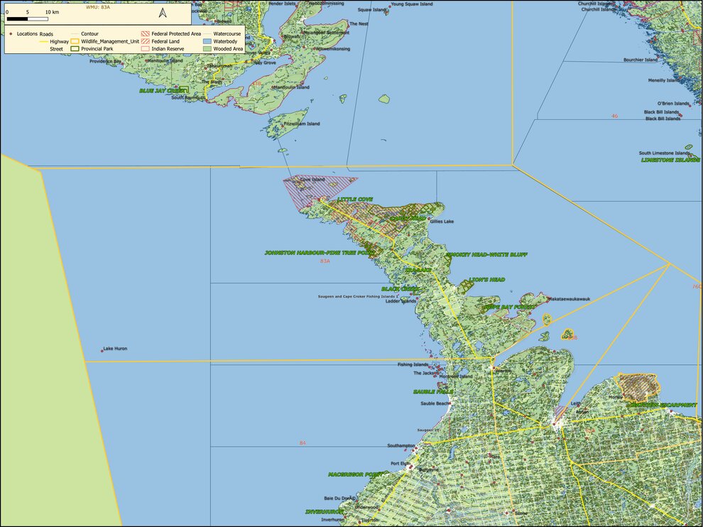 Ontario - Wildlife Management Unit (WMU) - 83A Map by Xavier Maps ...