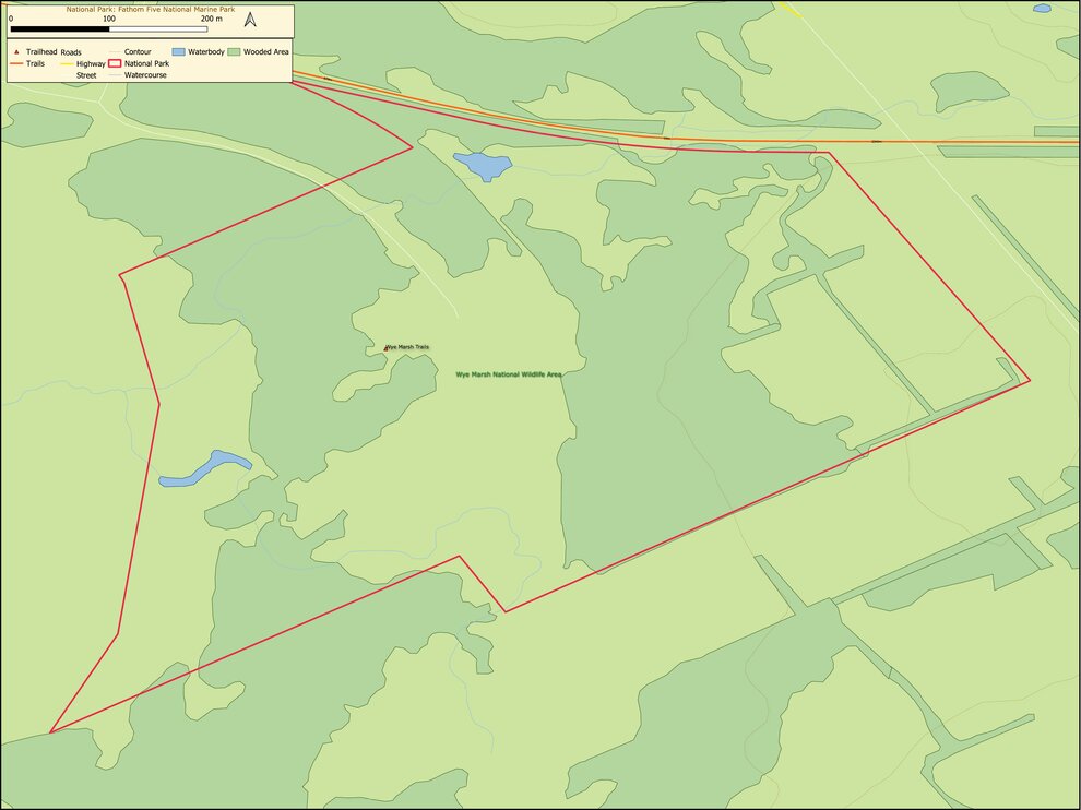 Canada National Parks: Wye Marsh National Wildlife Area Map by Xavier ...