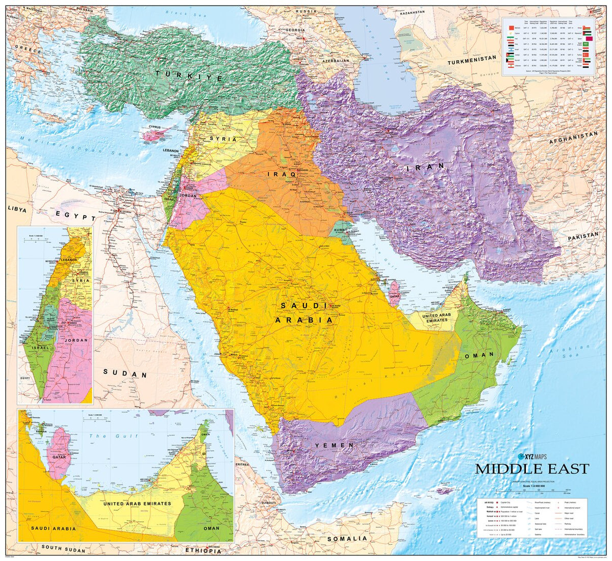 XYZ Maps Middle East - 2025 Map by XYZ Maps | Avenza Maps