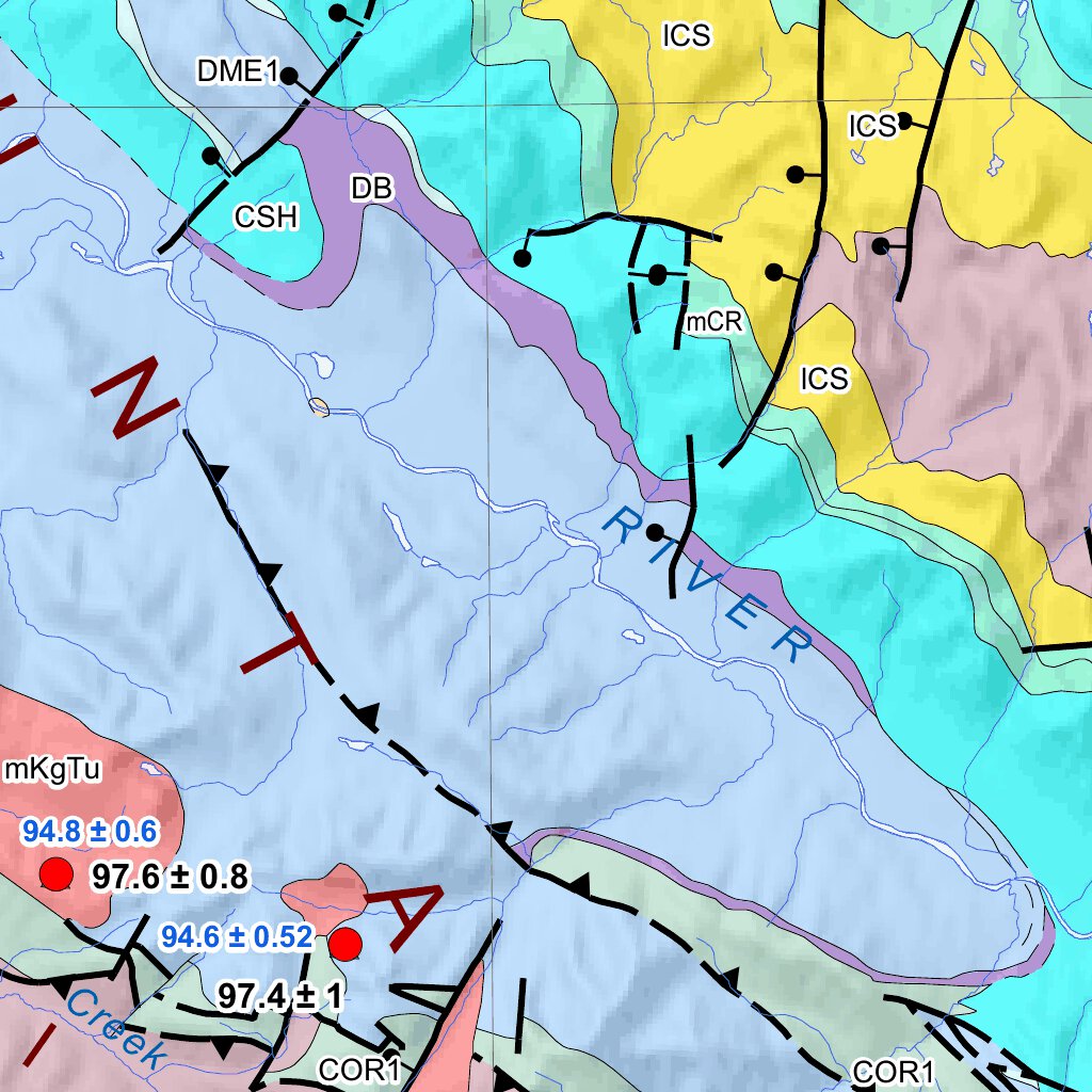 105I, Little Nahanni River: Yukon Bedrock Geology Map by Yukon ...