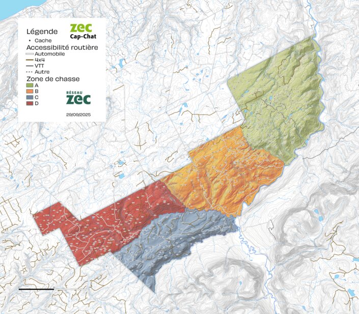 Carte des caches de chasse – Zec Cap-Chat 2025 Map by Zecs Quebec ...